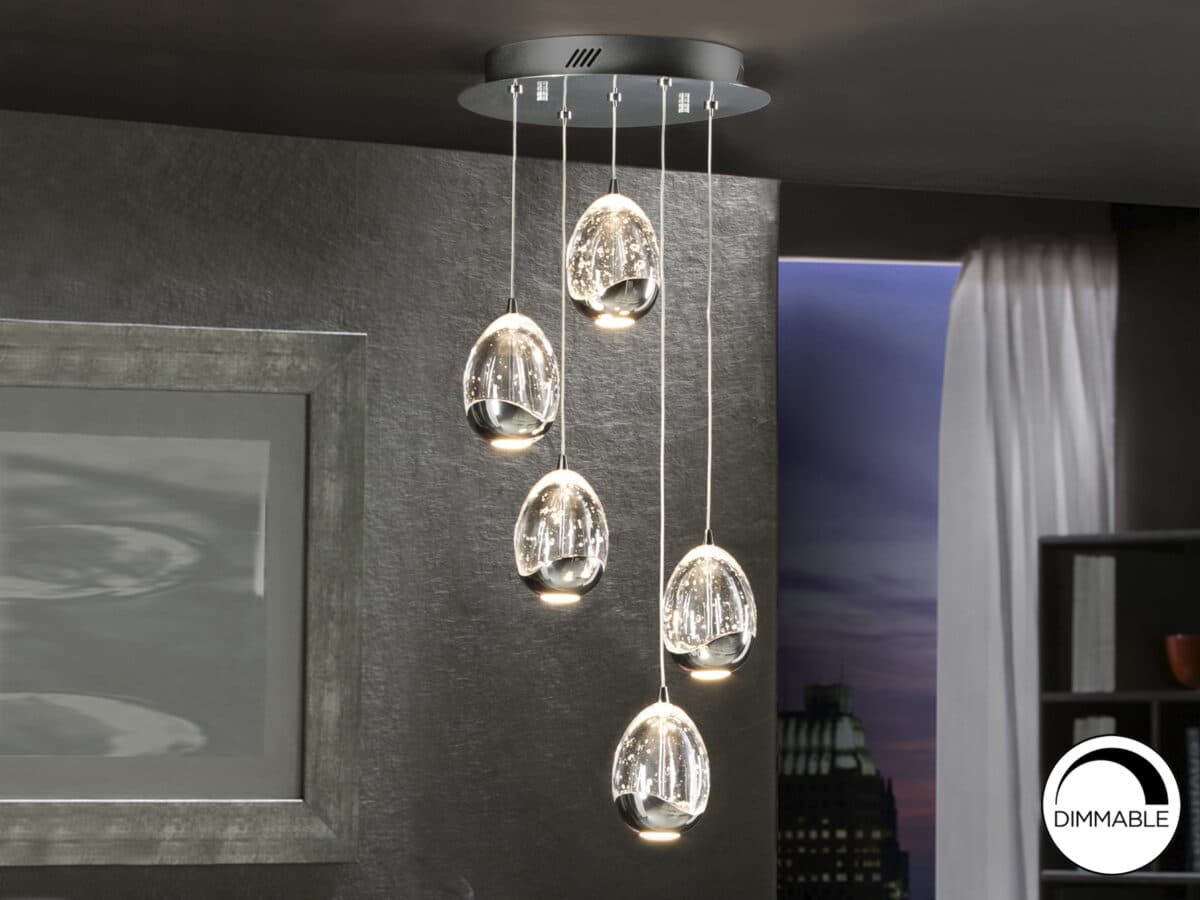 Rocio LED 5-Light Lamp - Chrome Finish - Lux Lighting