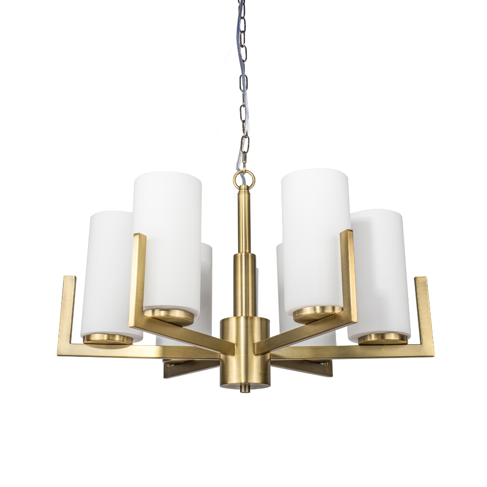 Empire 6 Light Brushed Bronze Ceiling Light - Lux Lighting